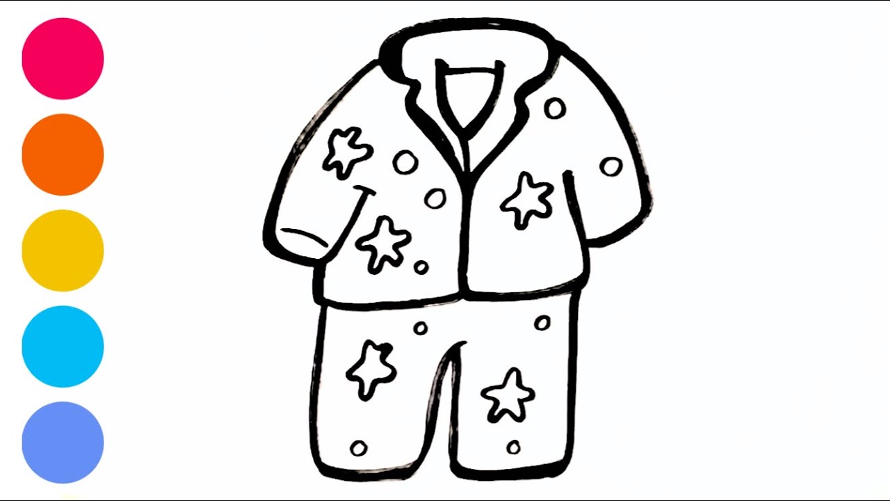 Pyjamas Drawing for Kids and Toddlers | How to Draw a Night suit for ...