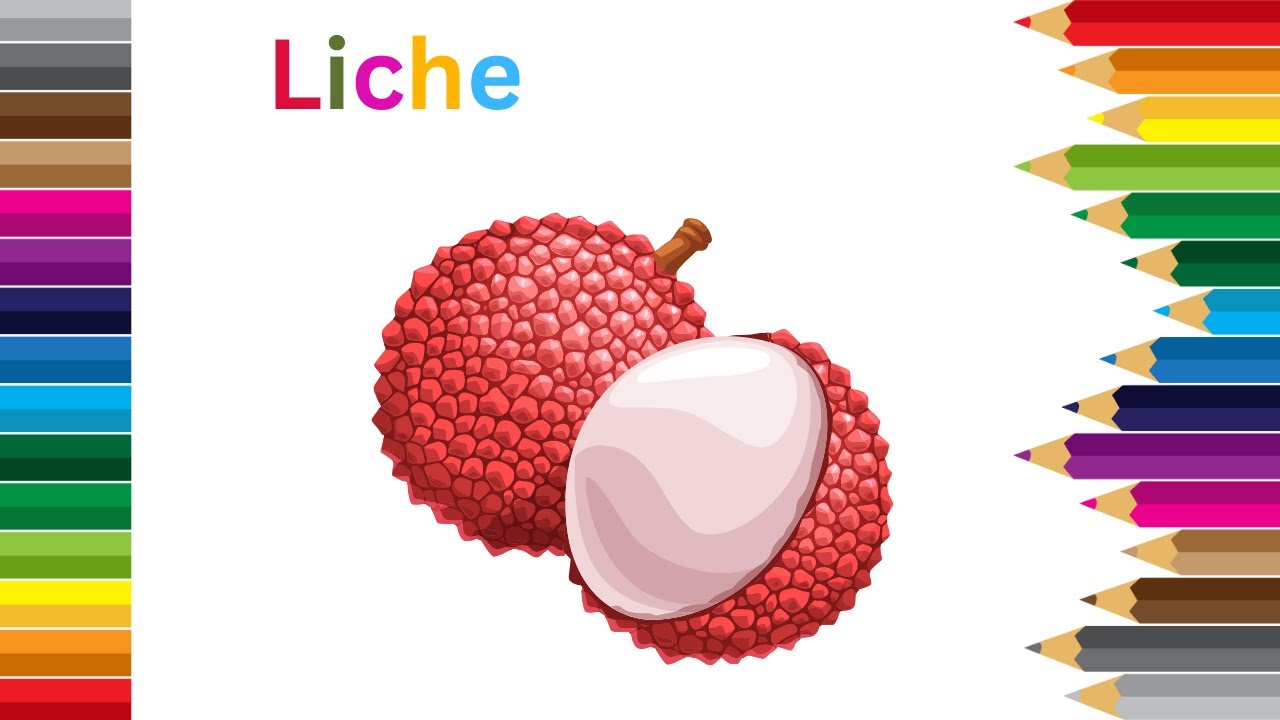 How to Draw and Color a Lyche Fruit? #kidscoloringart - YouTube