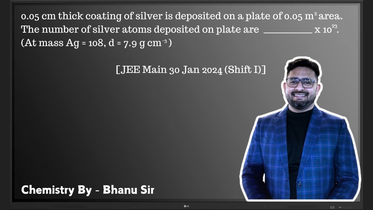 0.05 cm thick coating of silver is deposited on a plate of 0.05 m^2 ...