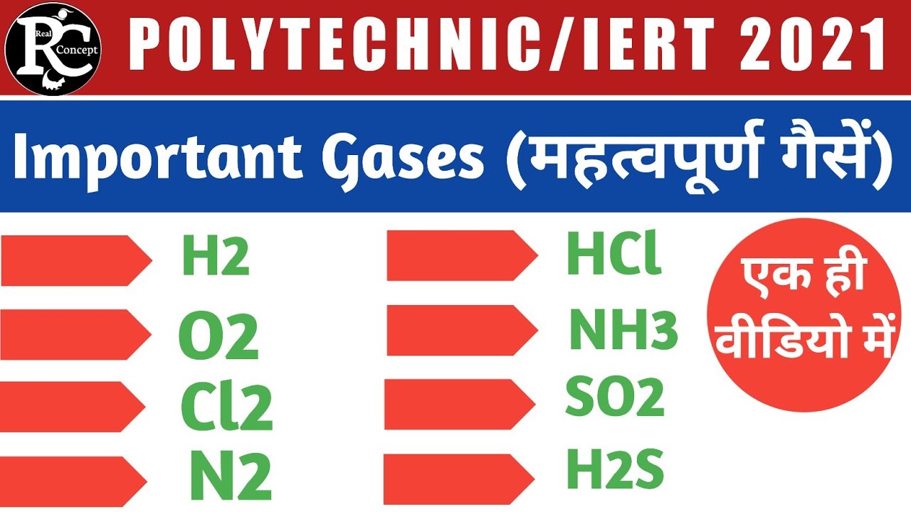All Important Gases Complete study for iert and polytechnic in English ...