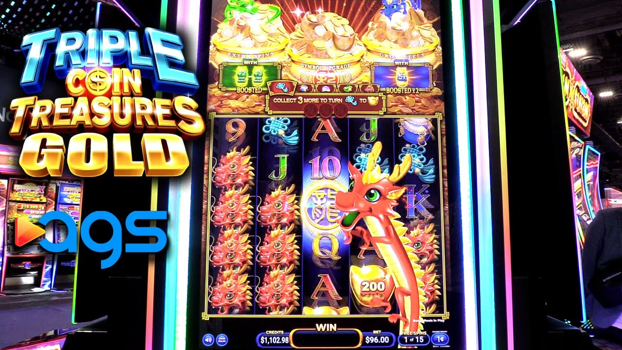 Triple Coin Treasures Gold Slot Machine from AGS - YouTube