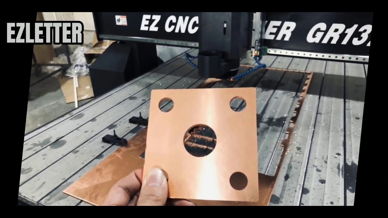 EZCNC Router MD series is cutting Copper sheet - YouTube