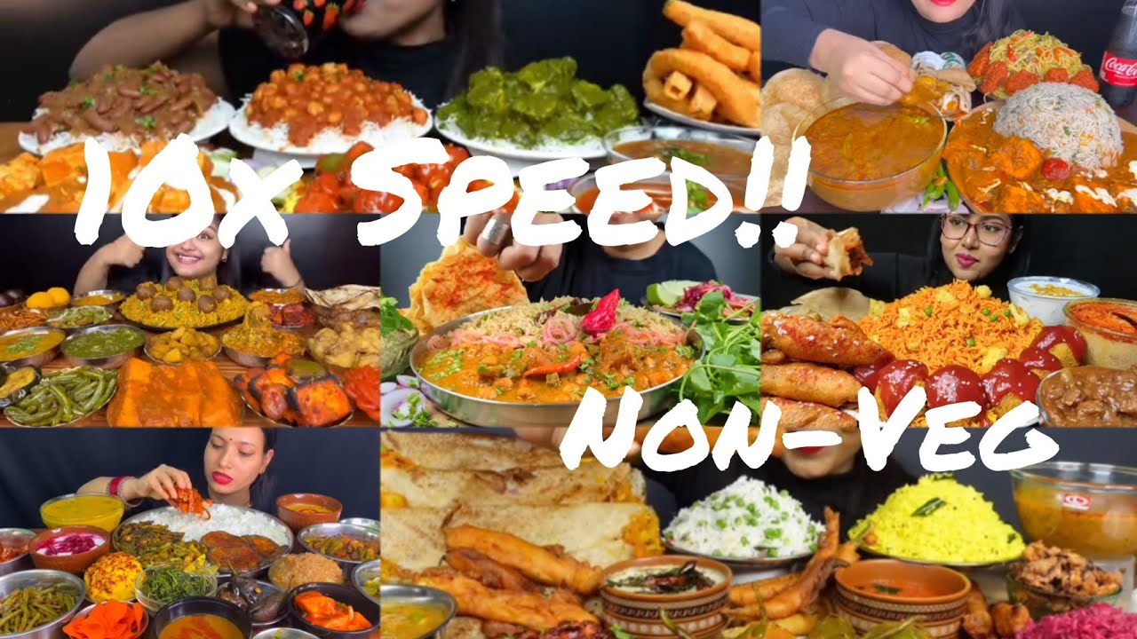 Non-Veg Food Eating ASMR 😋... 10x Speed Eating...@asmrsounds ||eaters ...