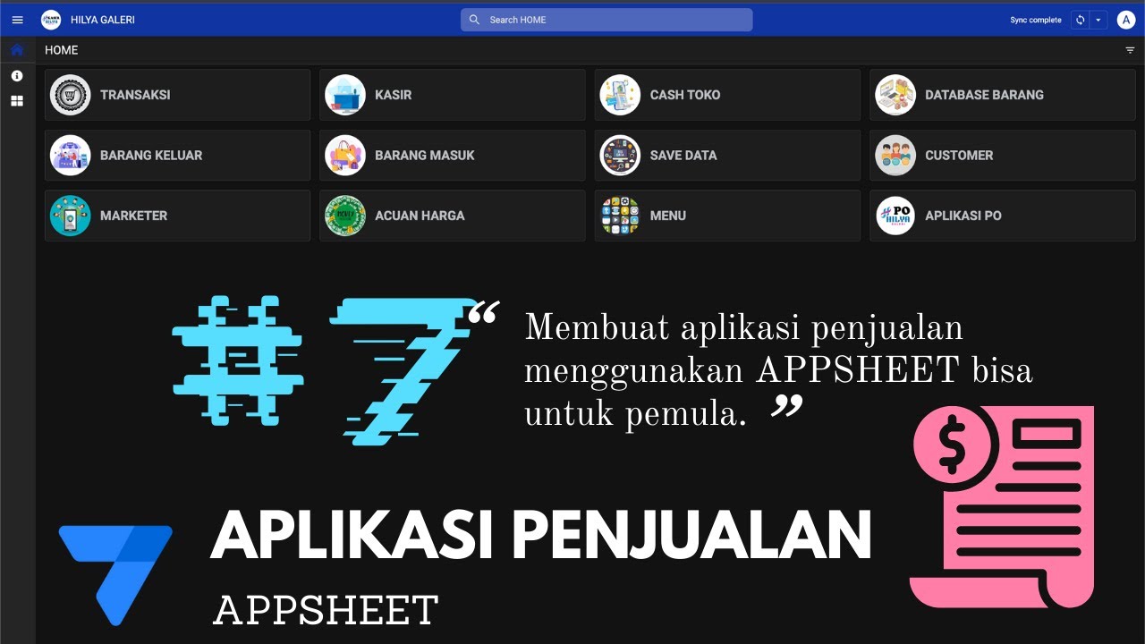 CARA MEMBUAT APLIKASI PENJUALAN TERLENGKAP - APPSHEET PART 7 - YouTube