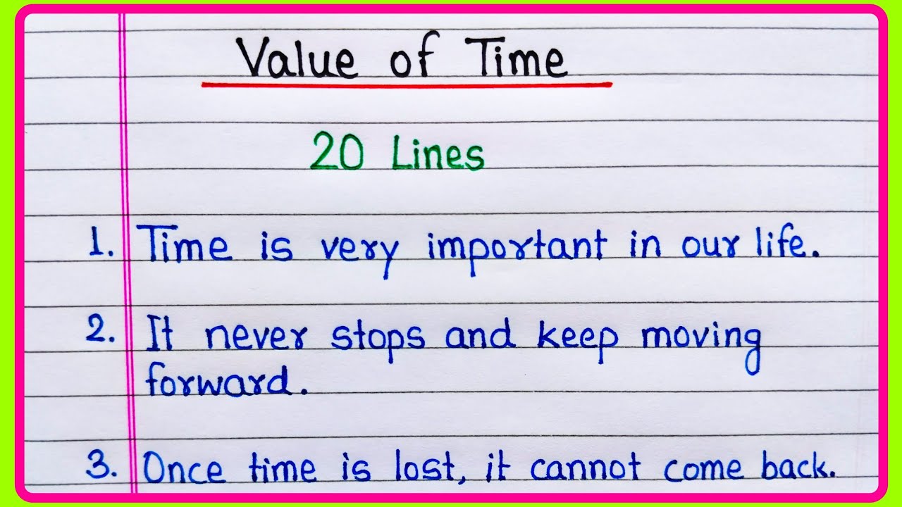 20 lines on Value of Time | Essay on Value of Time | Value of Time ...