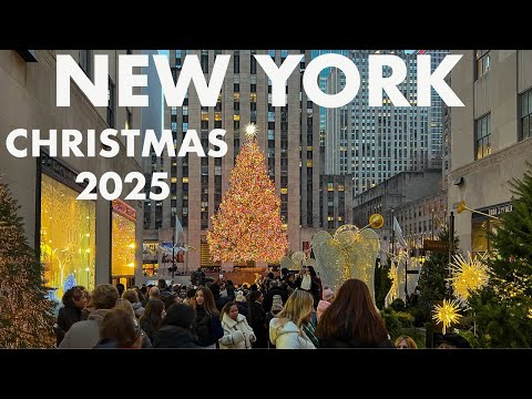 New York City Christmas LIVE Rockefeller Center Christmas Tree 2025 Walk