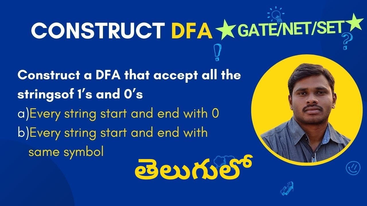 21. Construction of DFA in Telugu | DFA example 15 | TOC | FLAT ...