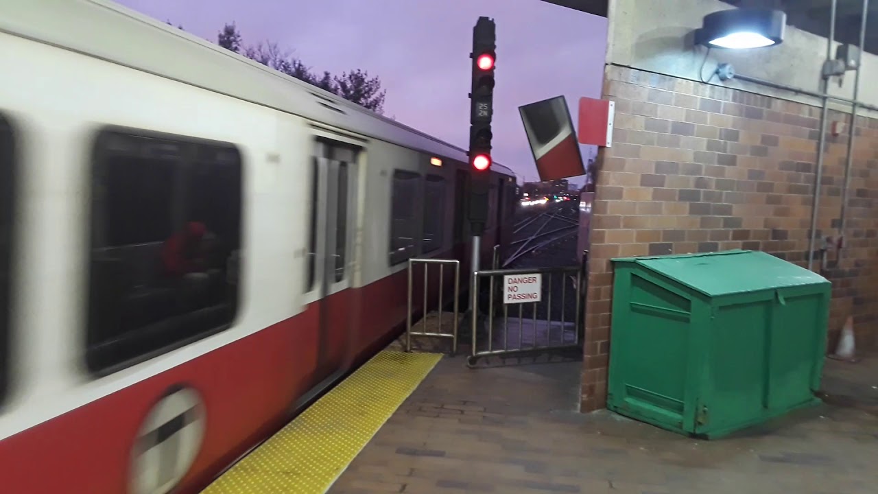 Boston MBTA Red Line train arriving at Quincy Adams Station ( Nov 22 ...