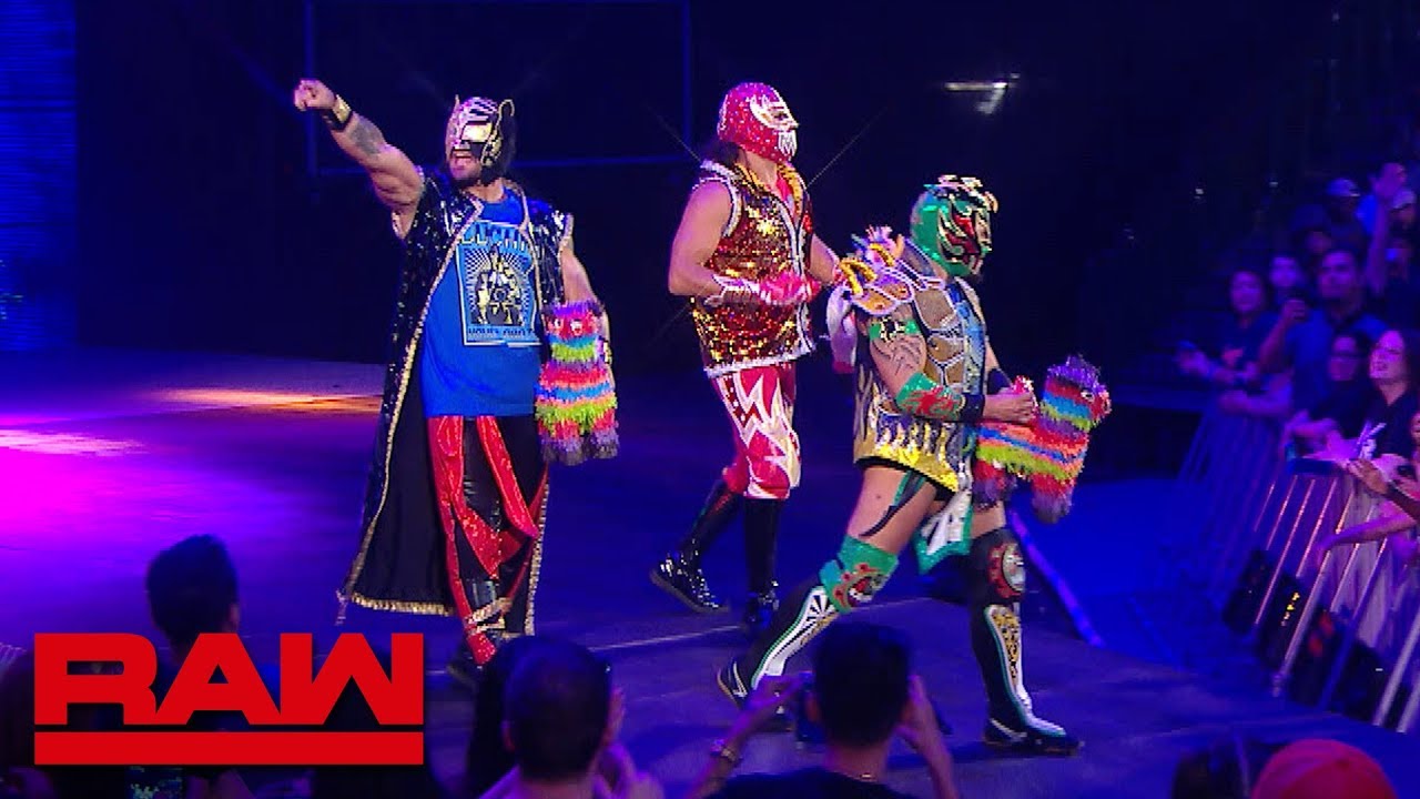 Lucha House Party celebrate during the break: Raw Exclusive, July 1 ...