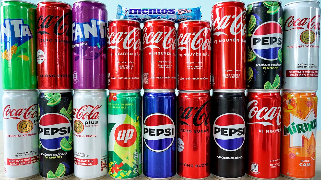 Experiment: Make foam eruption with Fanta, Pepsi, Coca Cola and mentos ...