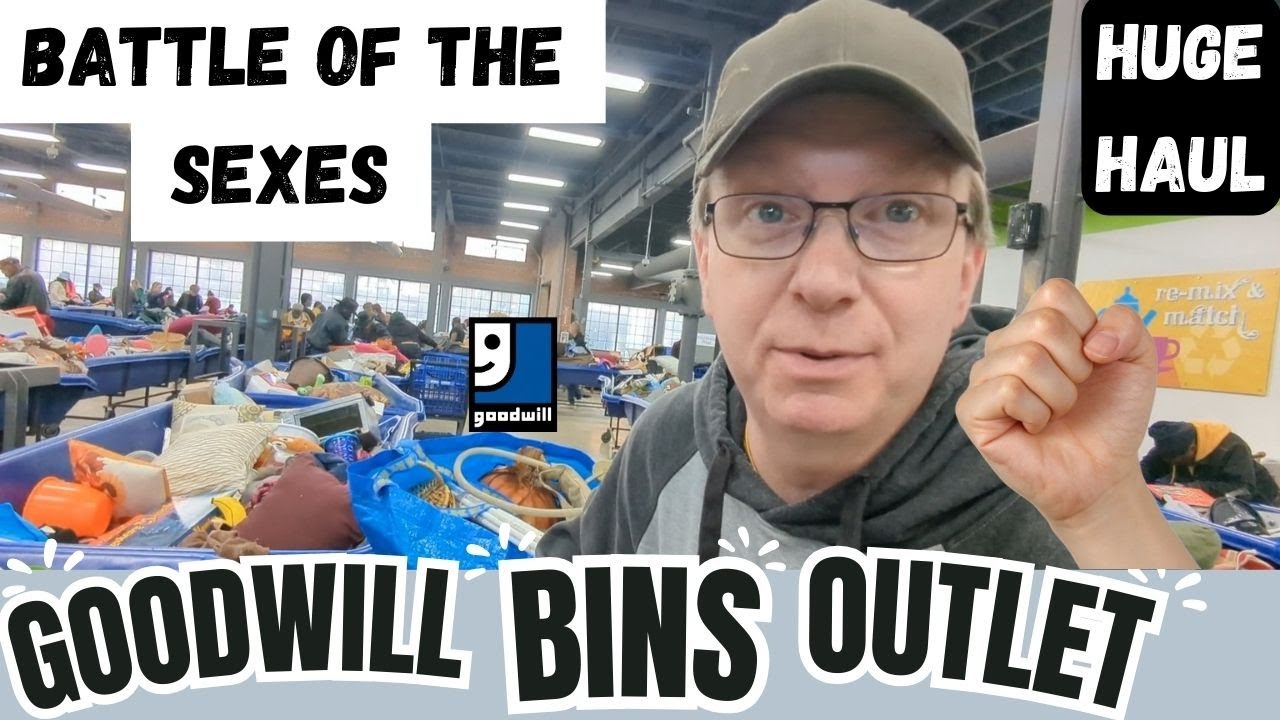 GOODWILL OUTLET BINS - Battle of the Sexes - Fight at Bins? 💪 - Thrift with us - Huge Haul - YouTube