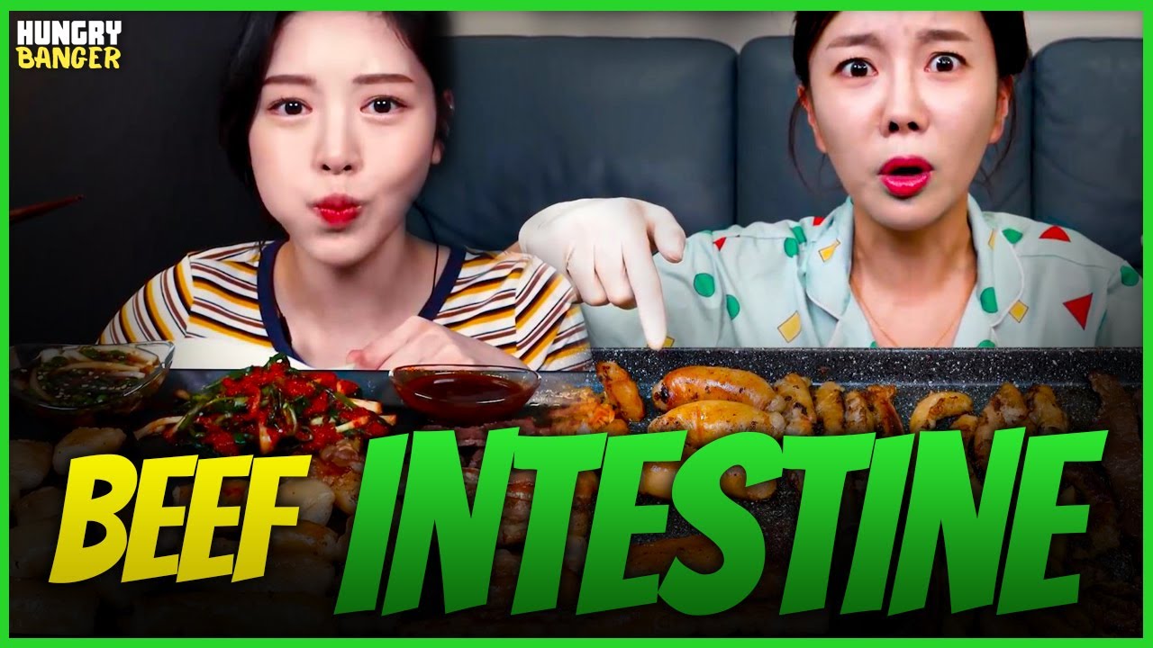 ASMR MUKBANG | BEEF INTESTINE | eating asmr | HungryBanger asmr - YouTube