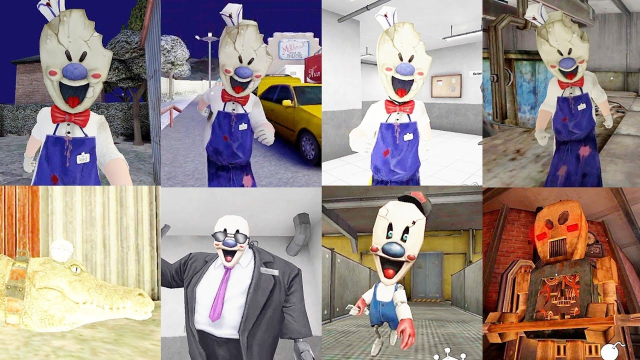 All Enemies In All Ice Scream Series! | Ice Scream 1 - Ice Scream 5 ...