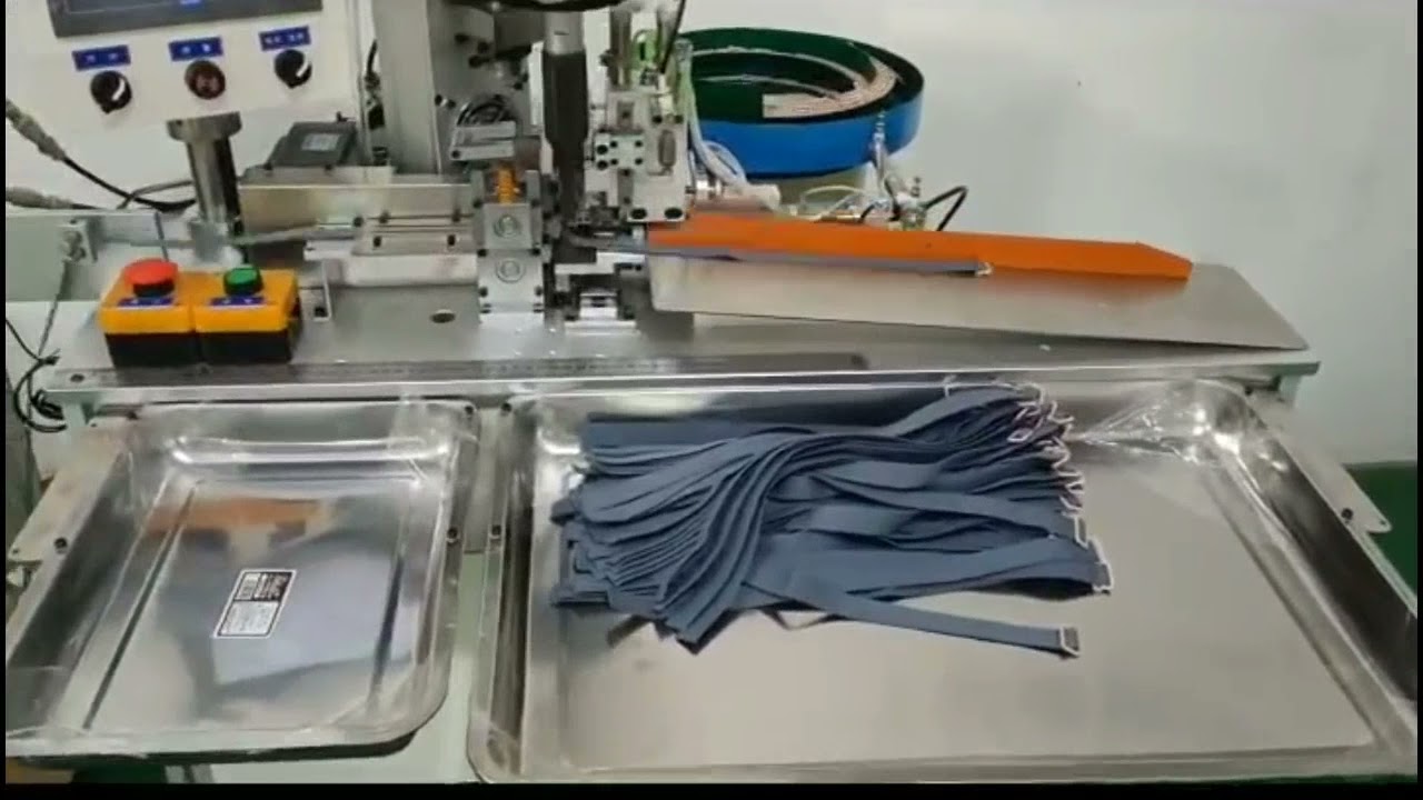 Automatic strap buckling machine - YouTube
