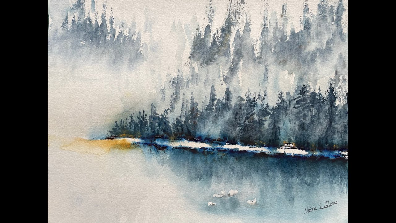 Hot to paint a misty scenery in Watercolour using wet-on-wet and easy ...