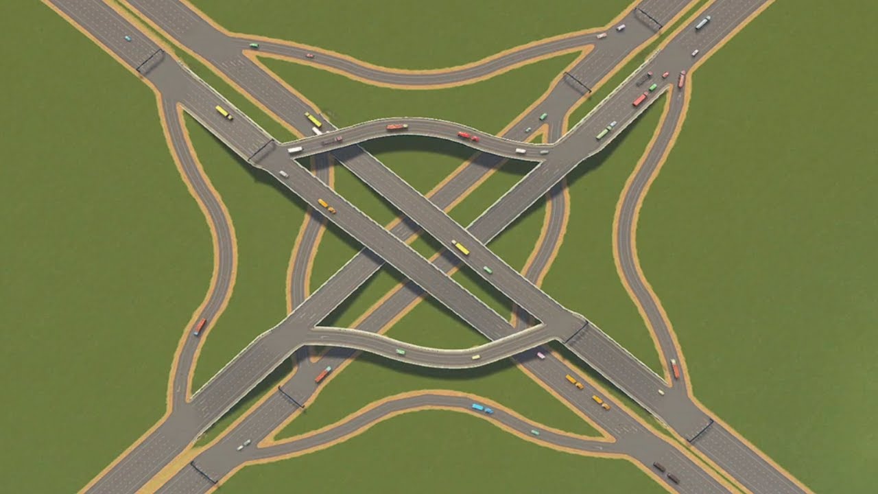 Free-Flow Two Level Interchange - YouTube