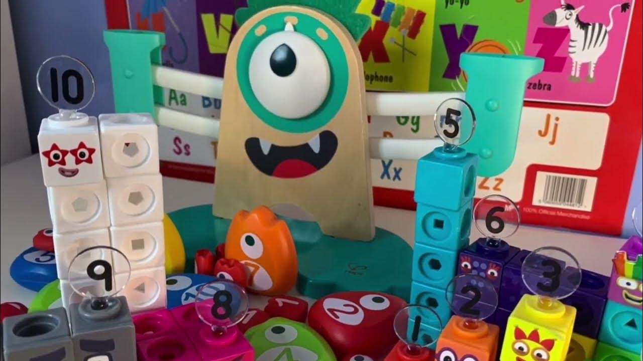 NUMBERBLOCKS MATH LINK CUBES 1 TO 10 WITH MONSTER MATH SCALE | LEARN MATH | hello george - YouTube