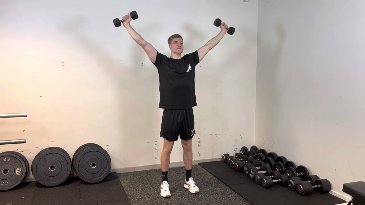 Dumbell standing w press - YouTube