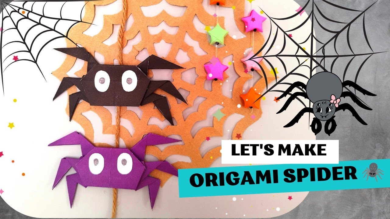 origami spider| how to make an origami spider - YouTube