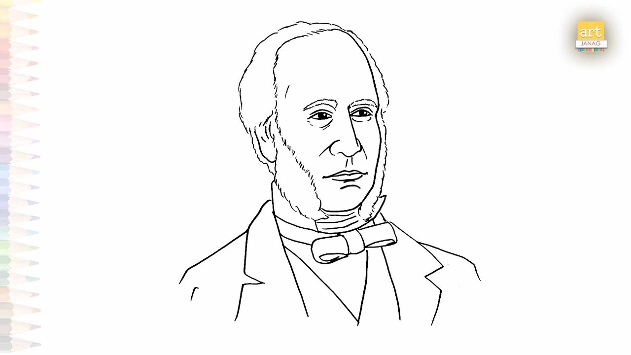 George Brown drawing easy | Canadian politician sketches | How to draw ...
