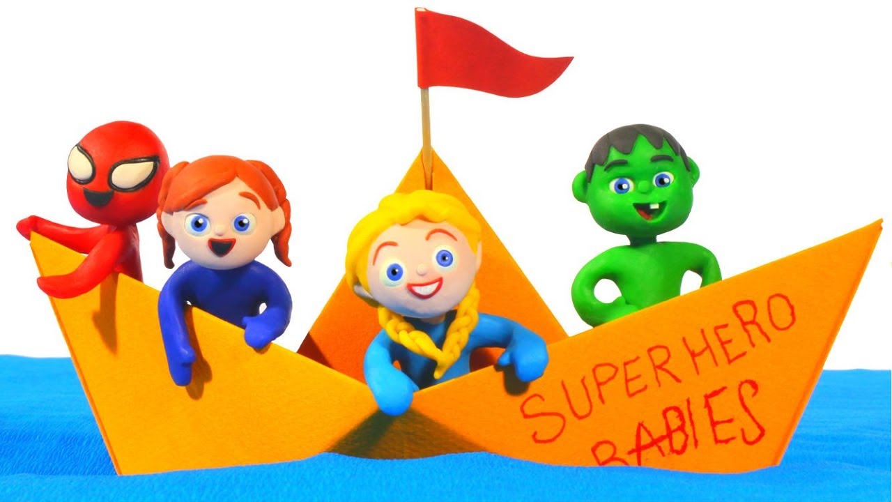 FUNNY KIDS PAPER BOAT SAIL THE SEAS Play Doh Cartoons For Kids - YouTube