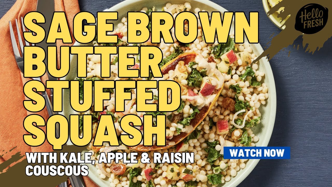 HelloFresh Sage Brown Butter Stuffed Squash Recipe *ASMR Cooking* - YouTube