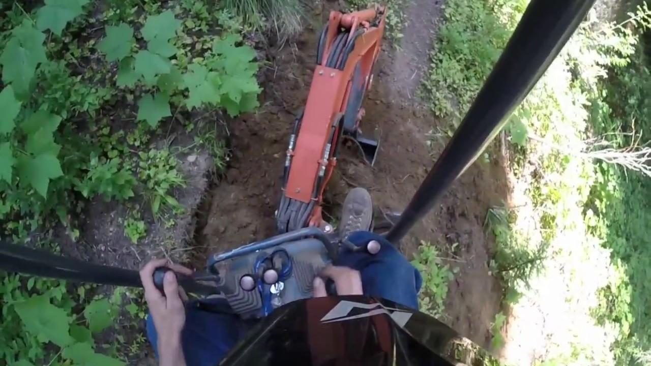 Rebuilding Trail with Mini Excavator - YouTube