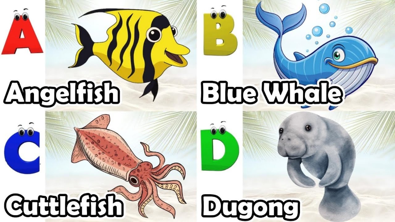 ABC phonics animals | ABC Sea Animals song | English and Animals for ...