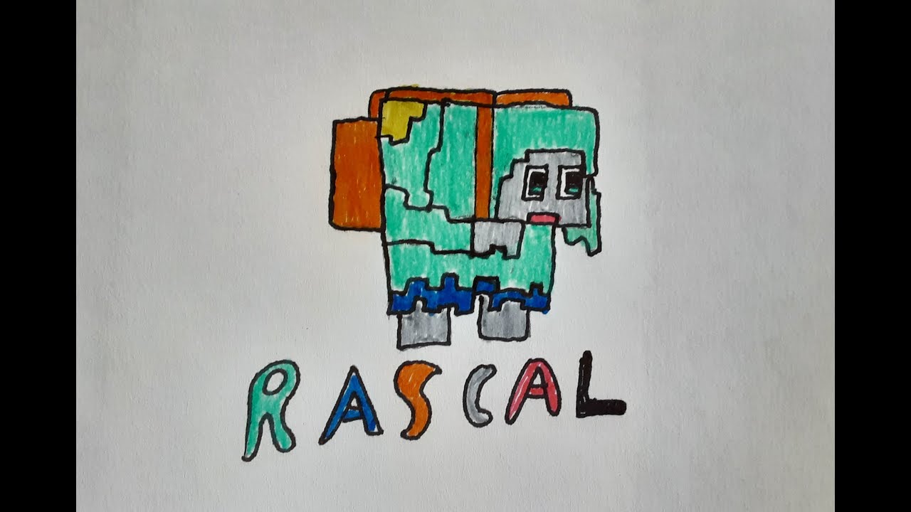 Como se dibuja a Rascal-Minecraft how to draw Rascal-Minecraft - YouTube