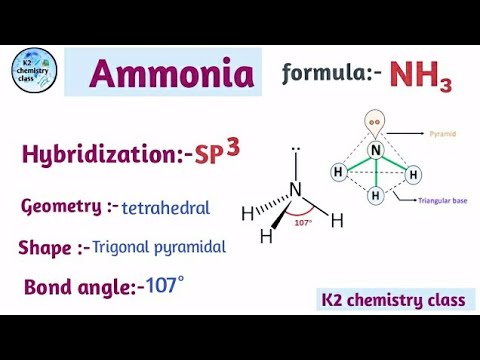 molecular geometry of nh3 (ammonia) l chemistry l - YouTube