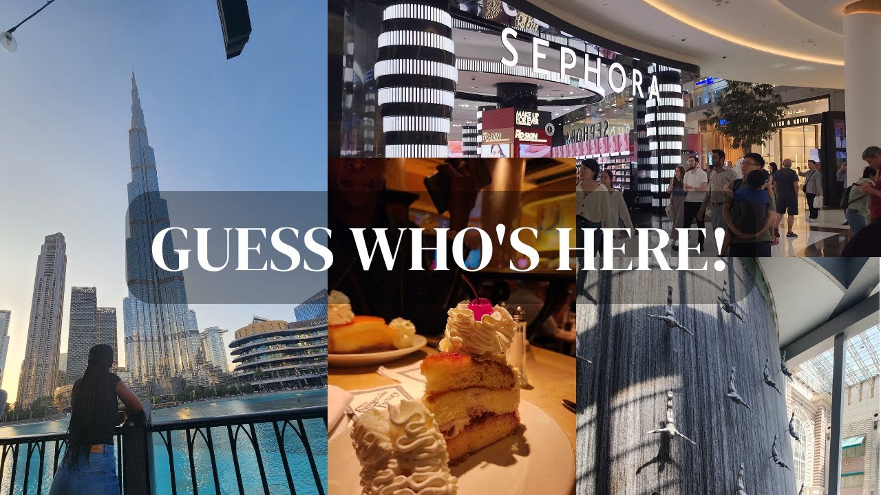 Guess Who's Here! We spent 8 Hours in Dubai Mall! The Dancing Fountains ...