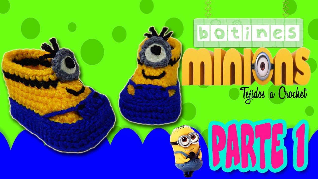 Botas, Botines de Minions Tejidos a crochet | parte 1/2 - YouTube