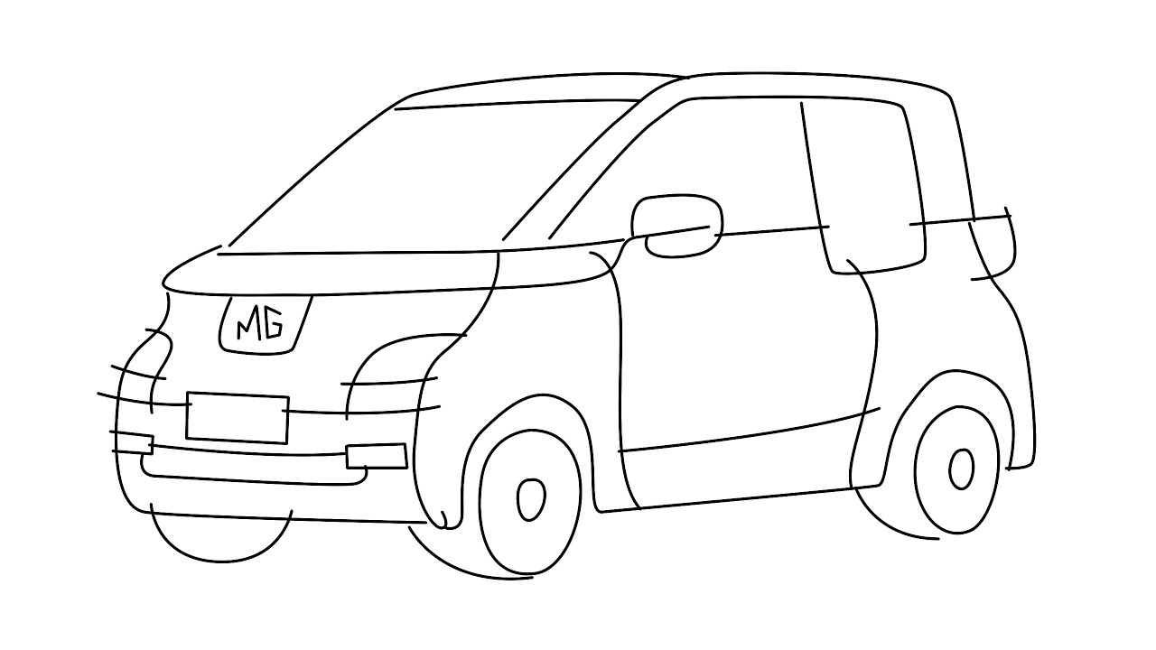 How to draw MG Comet step by step for beginners | Electric Car Drawing ...