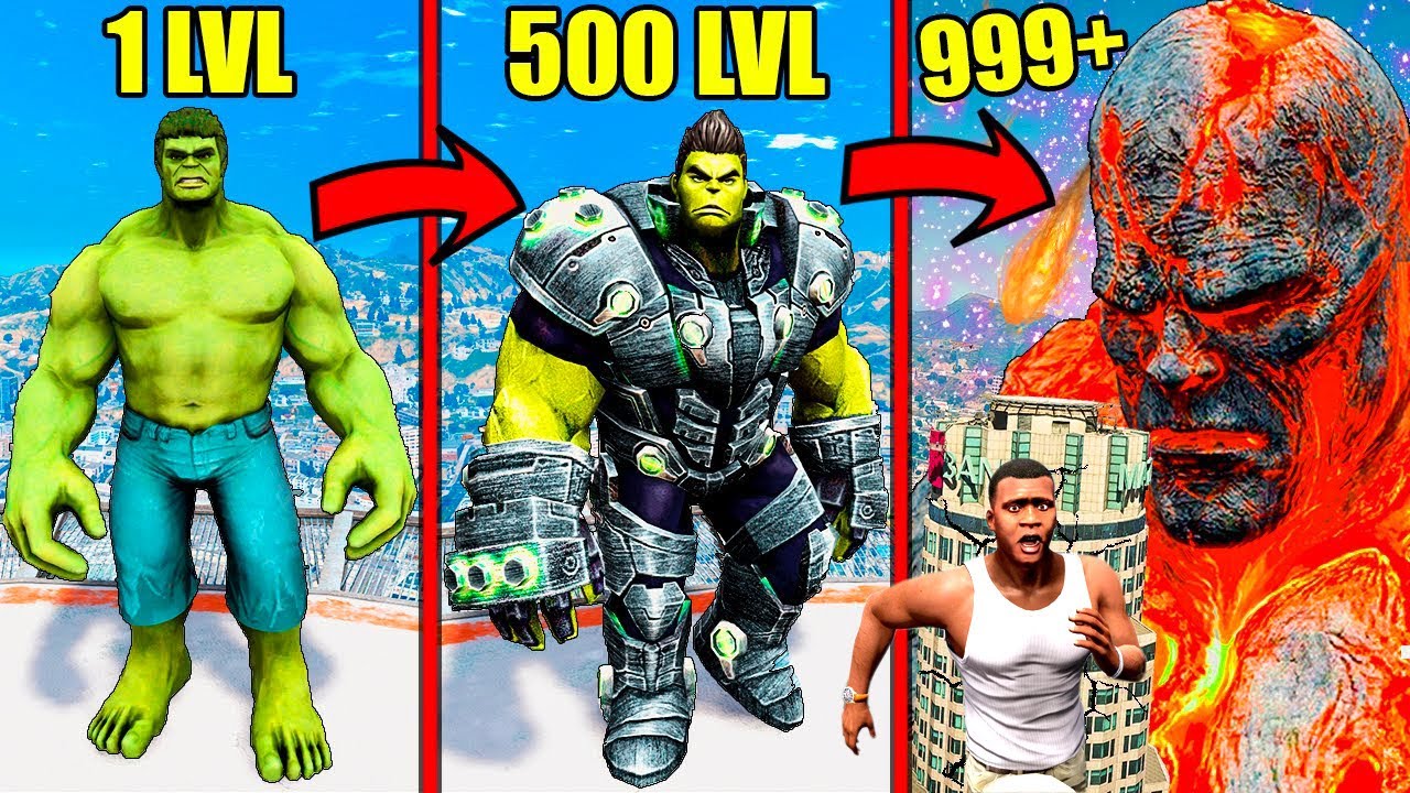 UPGRADING Level 1 HULK into Level 999+ "GOD LAVA HULK" || GTA5 Avengers ...