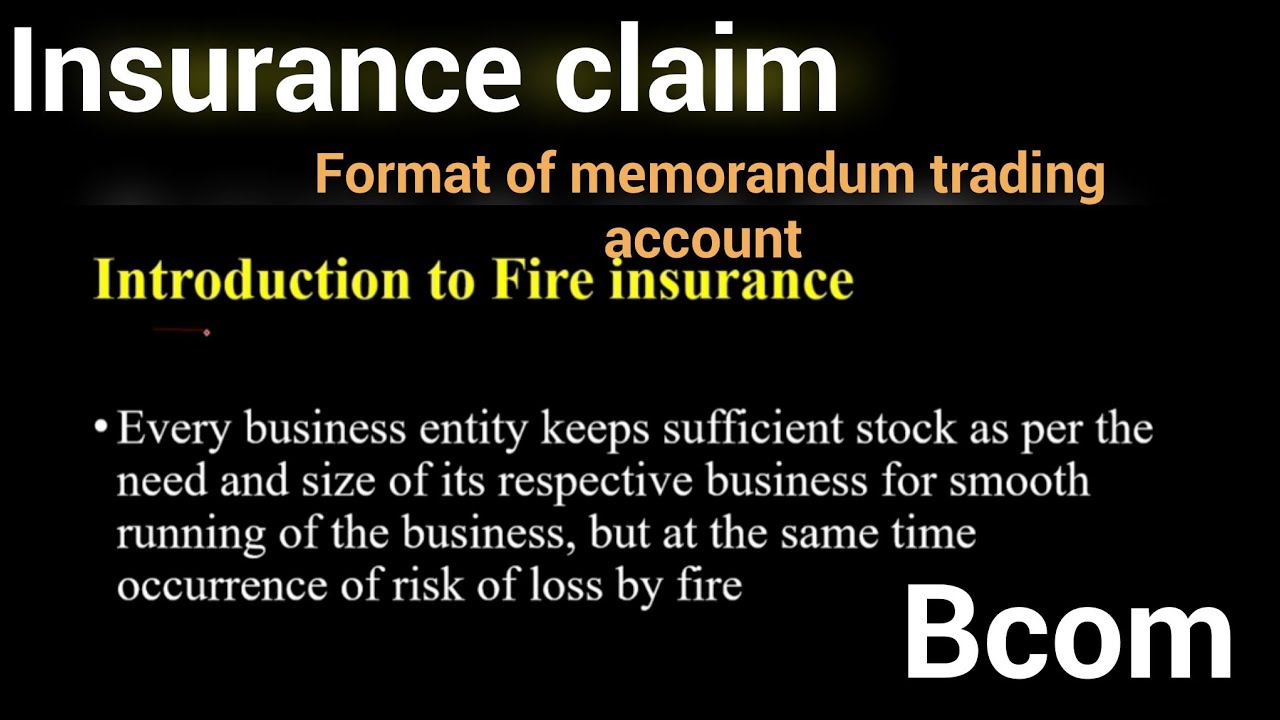 introduction of insurance claim and format of memorandum trading ...