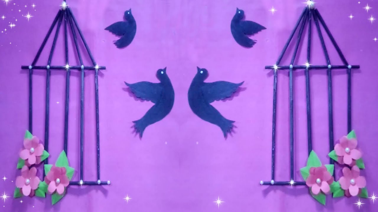 কাগজের ফুল বানানো/kagojer ful || Beautiful wall hanging || কাগজের ...