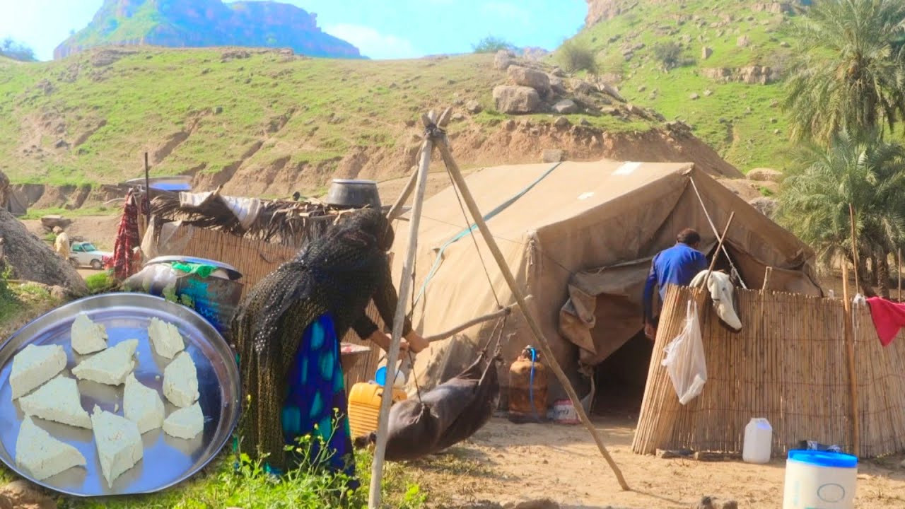 Making curd from yogurt by an Iranian nomadic woman / It's SO ...