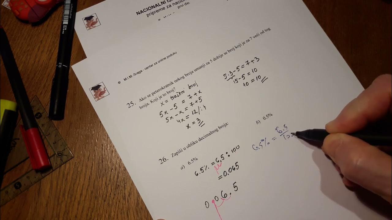 25. i 26. zadatak - ogledni NACIONALNI ISPIT iz matematike ili mala matura 2023. osmi razred ...