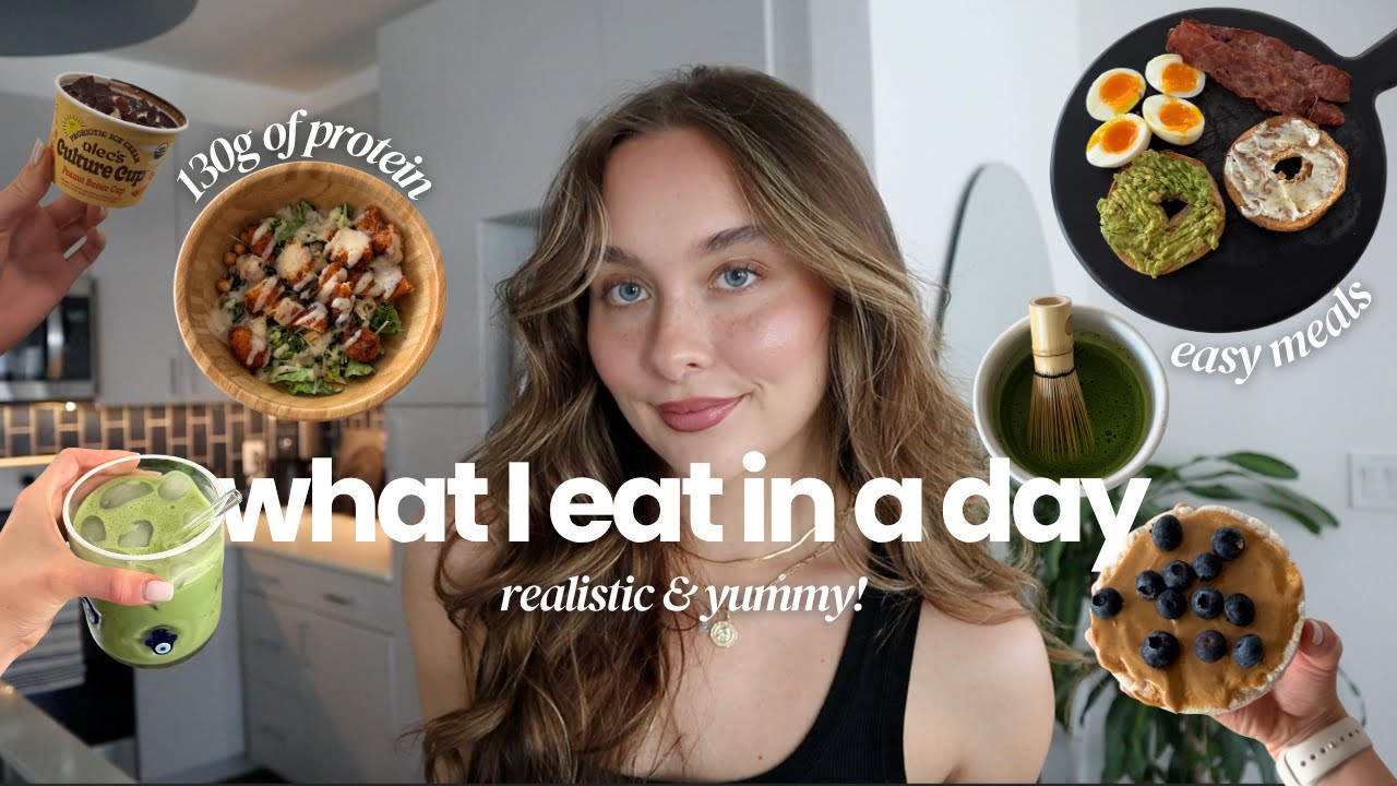 what I eat in a day to hit 130g protein | easy, realistic, high-protein ...