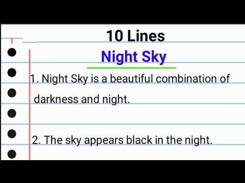 10 Lines on Night Sky || 10 Lines Essay on Night Sky || Essay on Night ...
