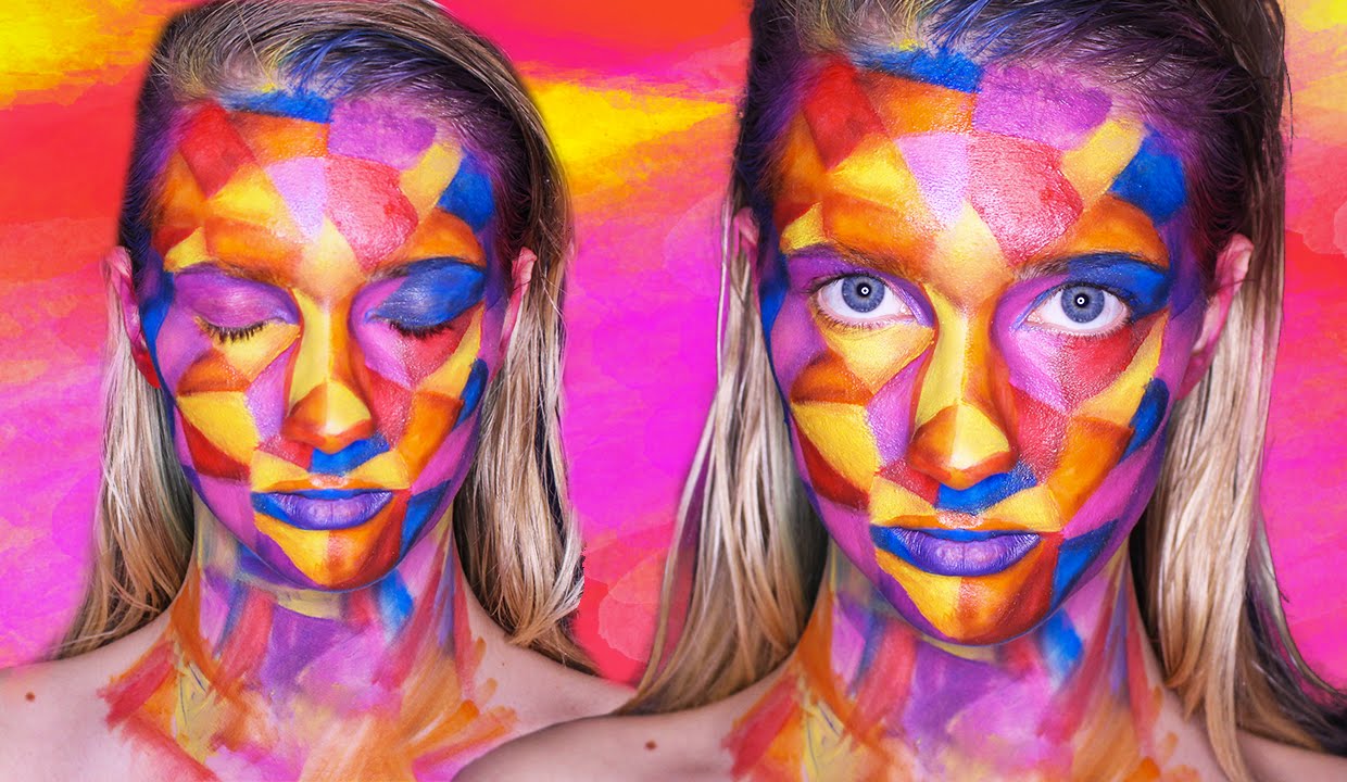 PICASSO STYLE CUBISM - Makeup Tutorial (collab) - YouTube