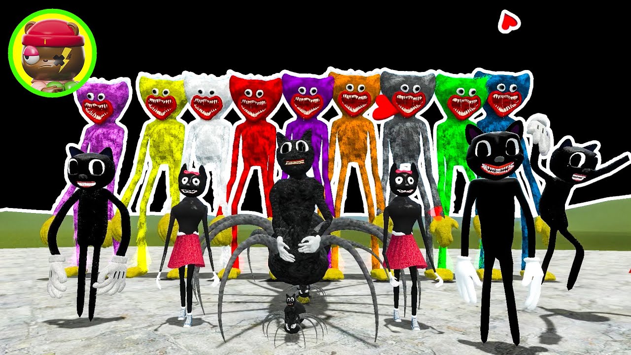 ALL CARTOON CAT VS ALLHUGGY WUGGY In Garry's Mod! - YouTube