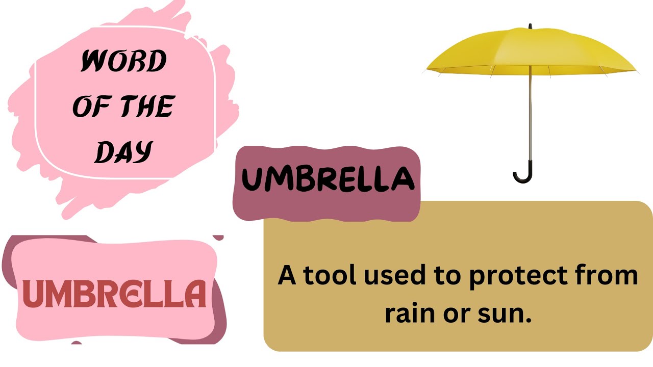 Learn Simple Words: UMBRELLA - Meaning and Easy Examples for Kids ...