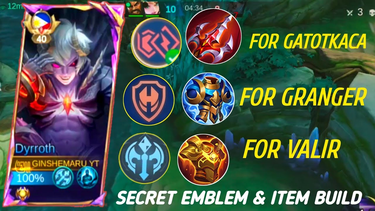 DYRROTH COUNTER BUILD FOR 5 ENEMIES FOR MYTHIC WORLD 2025 - GINSHEMARU ...