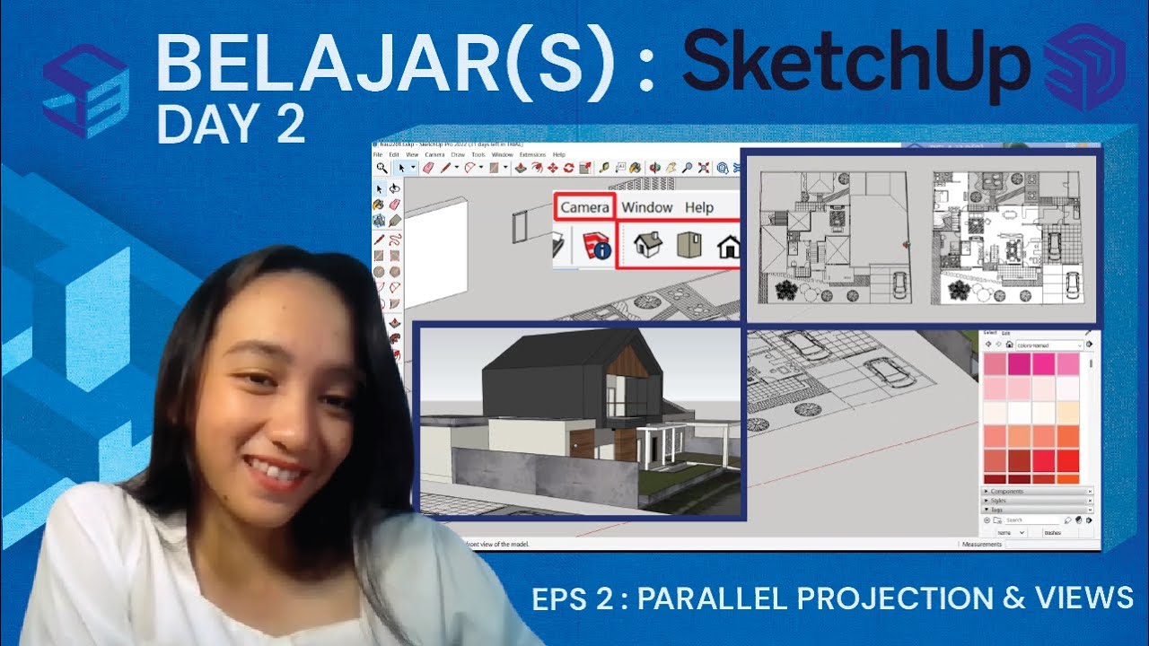 PARALLEL PROJECTION AND VIEWS SKETCHUP PRO 2022 BELAJAR S DAY 2 parallel-projection-and-views-sketchup-pro-2022-belajar-s-day-2