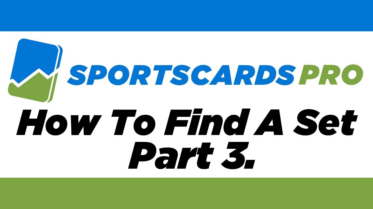 How To Search Sports Cards Pro How To Find A Set Part 3. - YouTube