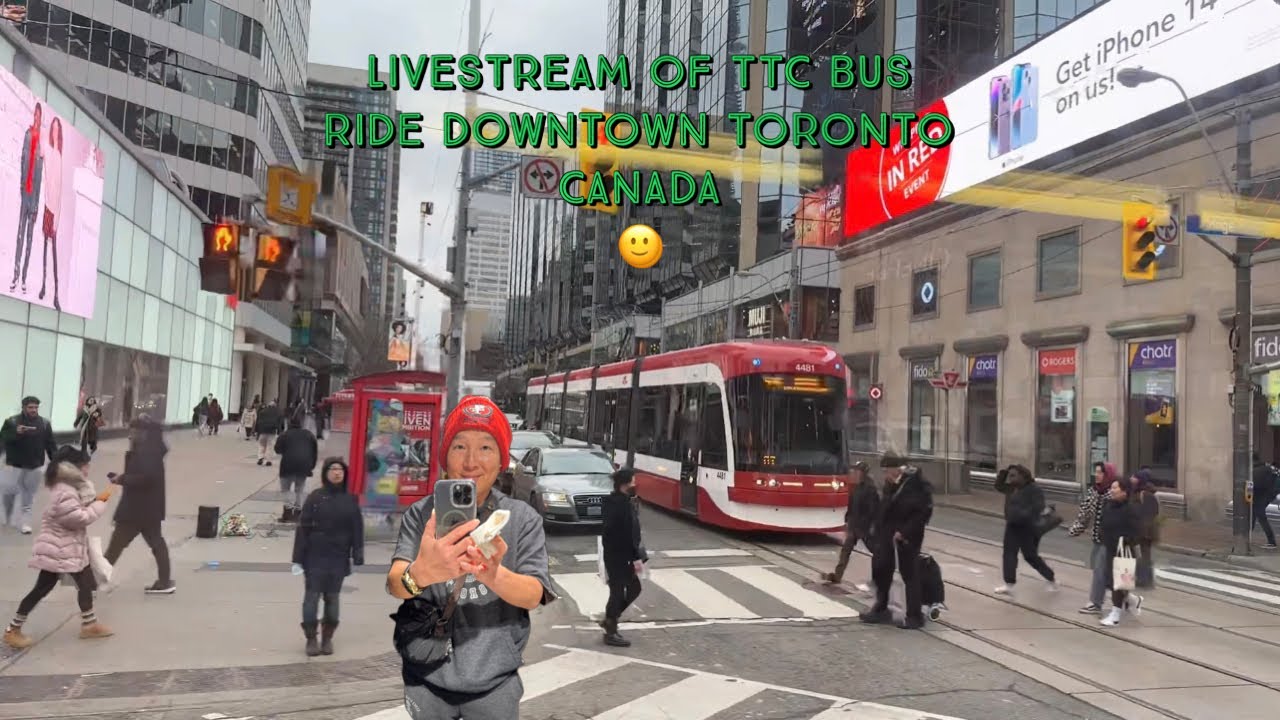 LIVE Bus Ride on Yonge St Downtown Toronto - YouTube
