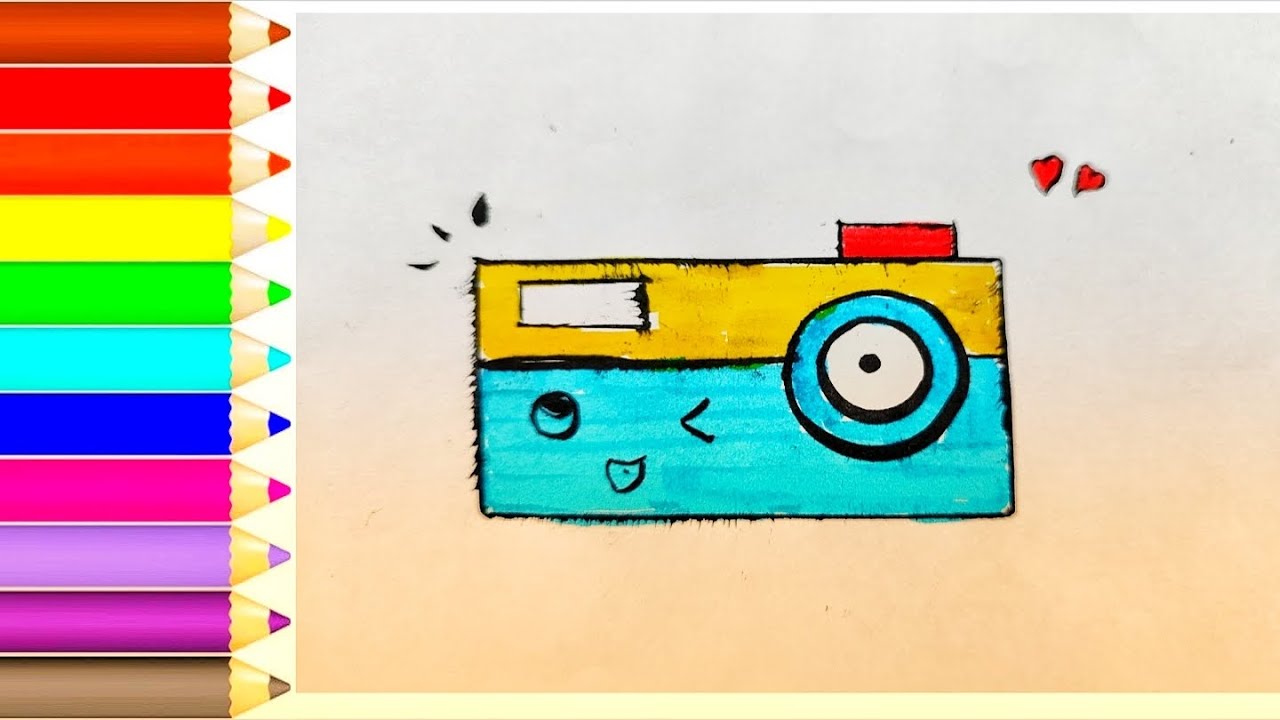 How to draw a camera easy step by step | camera drawing easy and simple ...