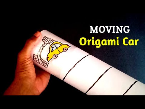 How to make a paper car | Moving Origami car | tutorial | DIY Craft ...