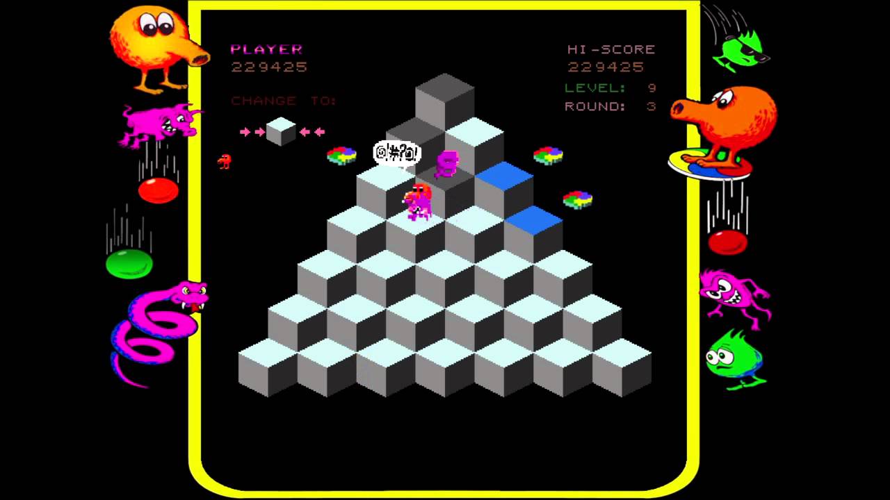 Q*bert Rebooted Classic - Frozen Q*bert and Ugg Glitch - YouTube